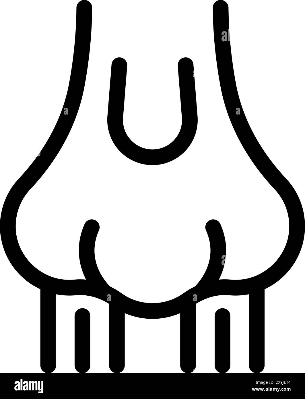 Simple, modern vector illustration of a human nose in line art style ...