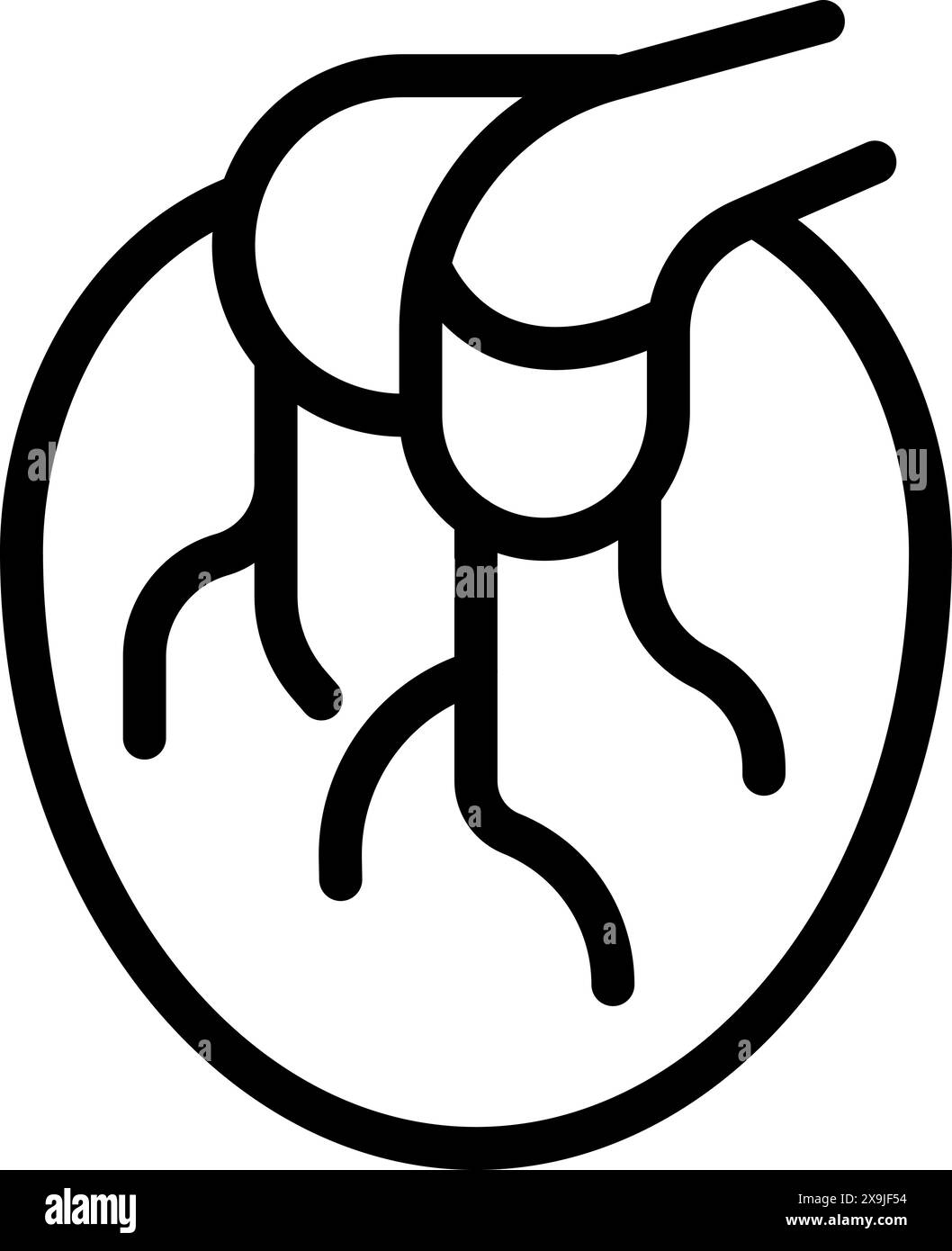 Minimalist and elegant abstract bird nest illustration with simple line ...