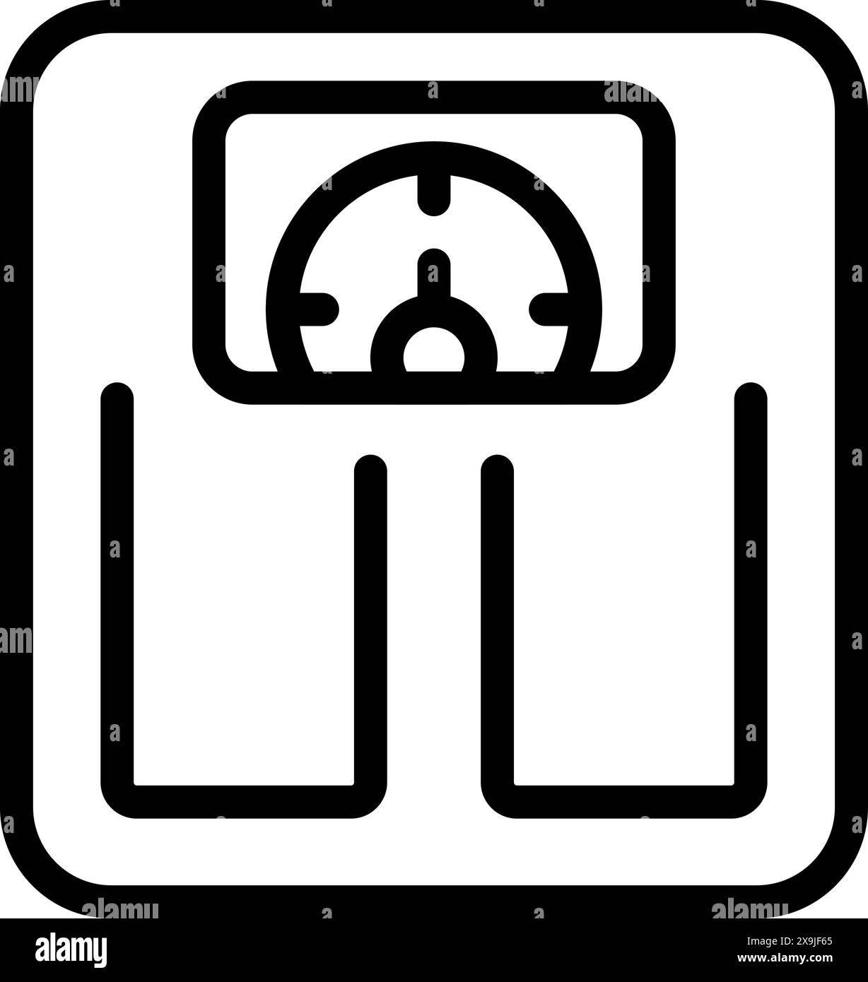 Modern scale icon vector illustration with precision measurement and ...