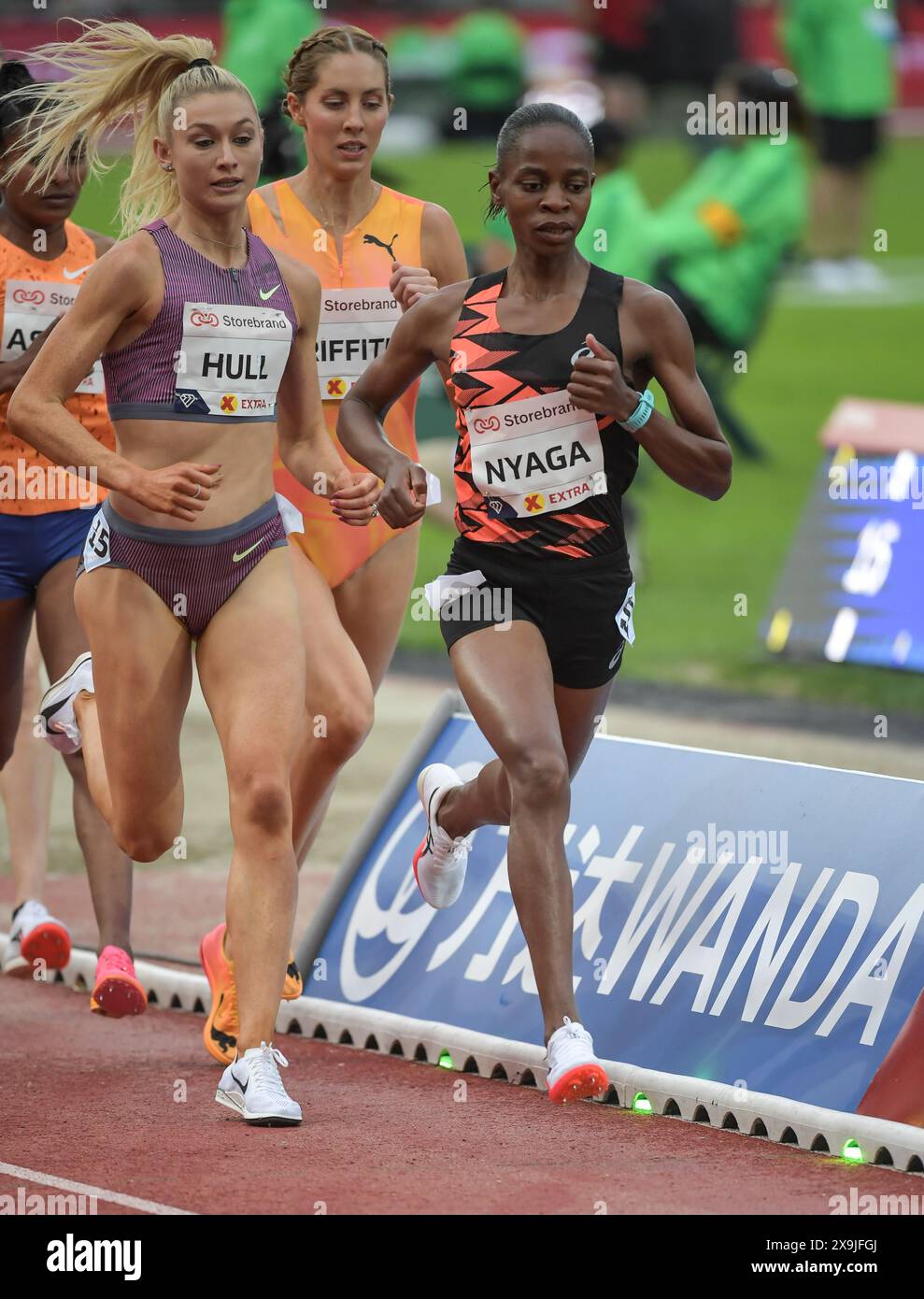 Caroline Nyaga of Kenya competing in the women’s 3000m at the Wanda Diamond League Oslo Bislett ...