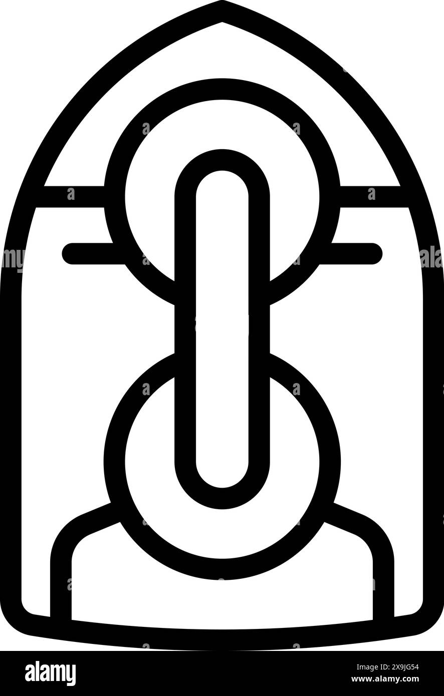 Vector illustration of a simple iron icon in black and white, isolated ...