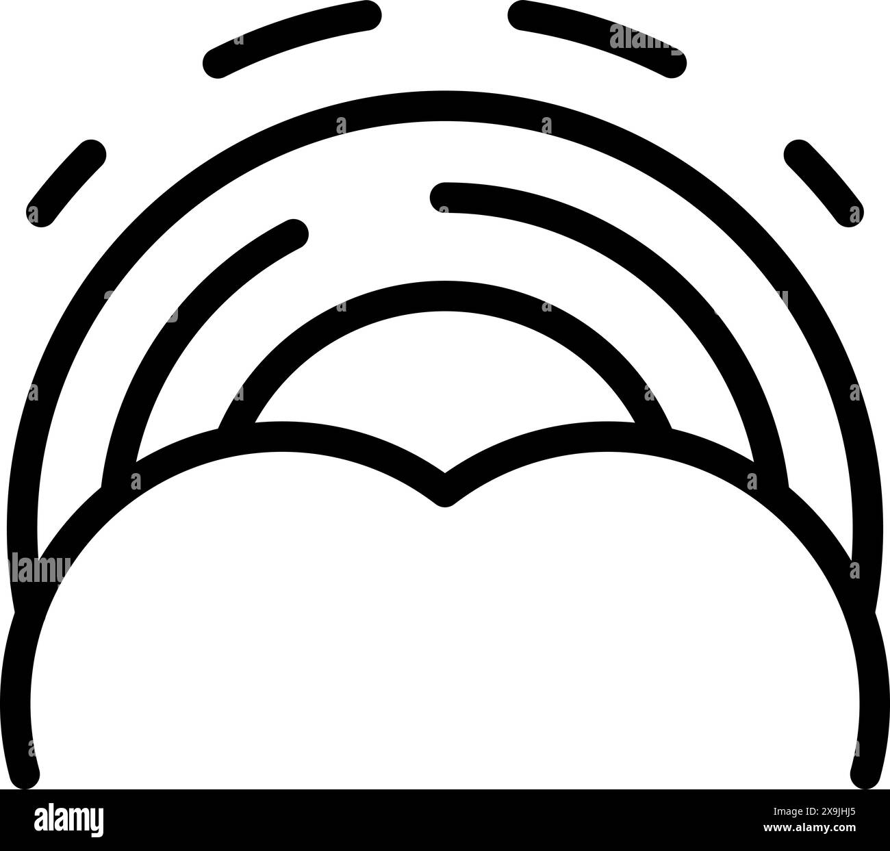 Minimalist line drawing of a rising sun, ideal for logos or decorative ...