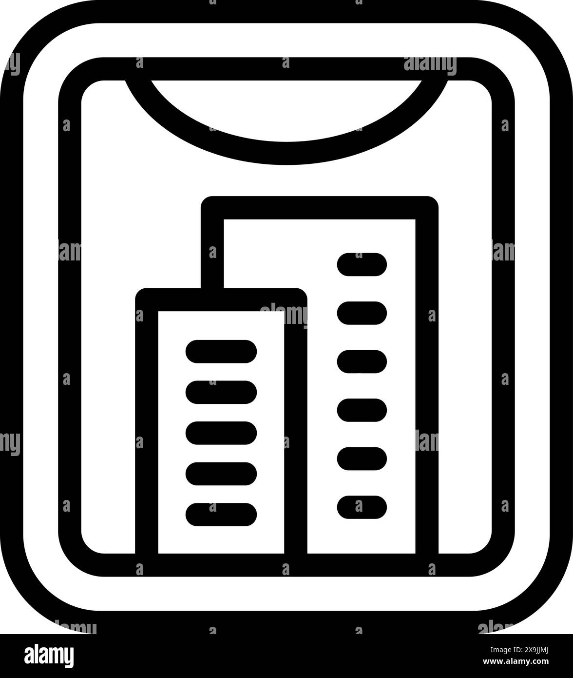 Minimalist cityscape line icon design with urban building outline and ...