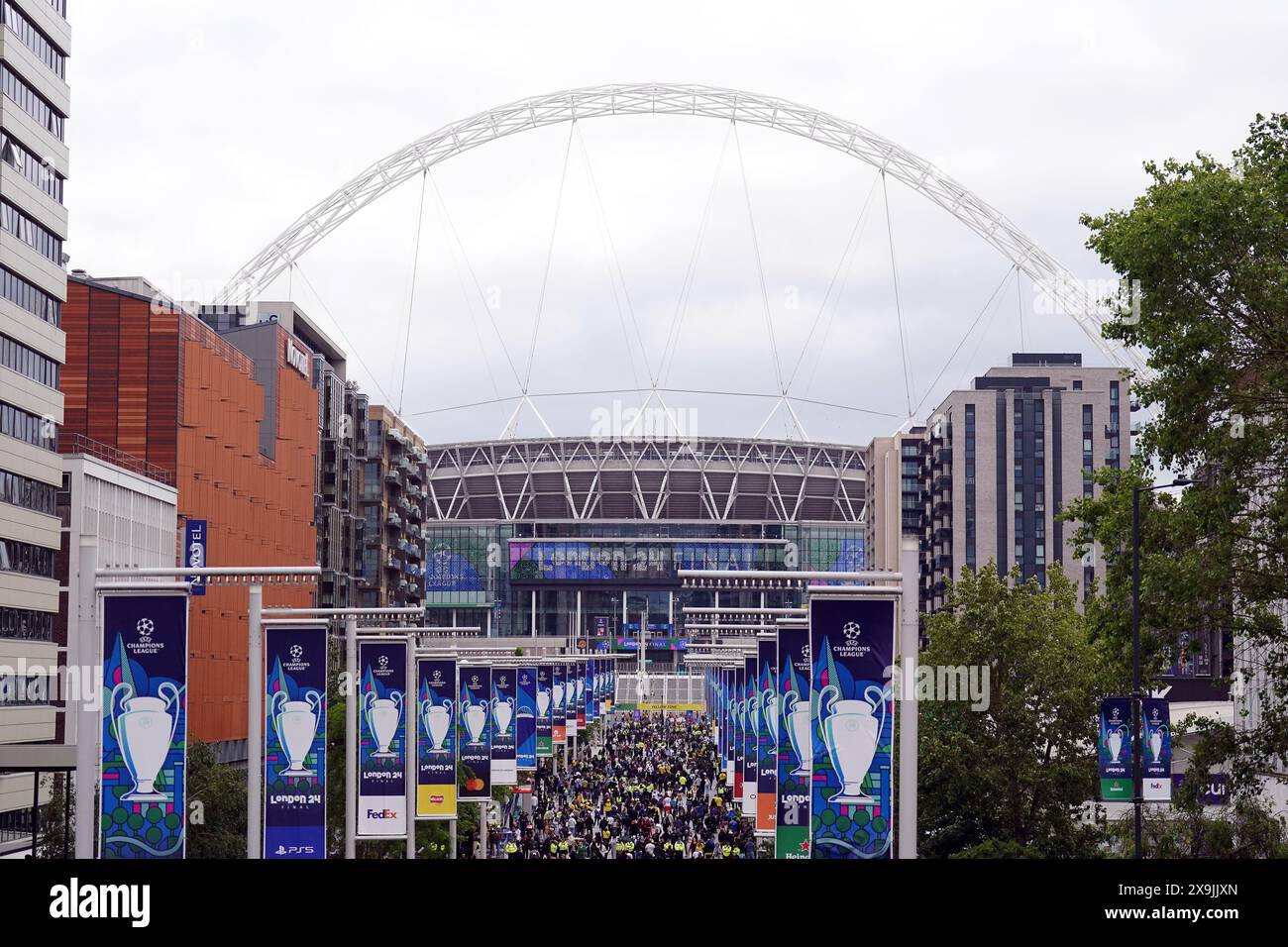 Fans on Wembley Way ahead of the UEFA Champions League final at Wembley ...