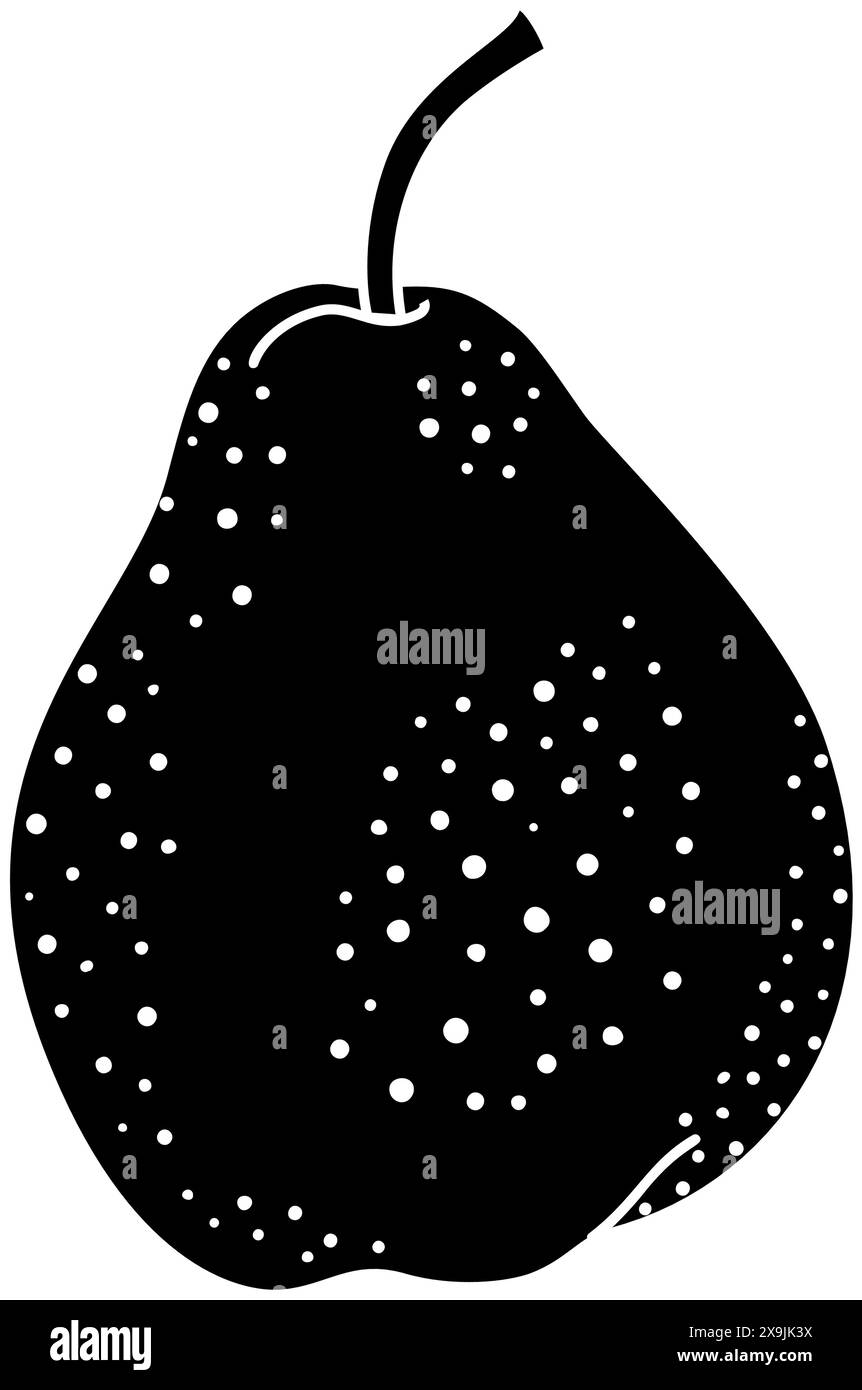Pear silhouette icon. Minimalistic simple fruit element. Whole pear ...