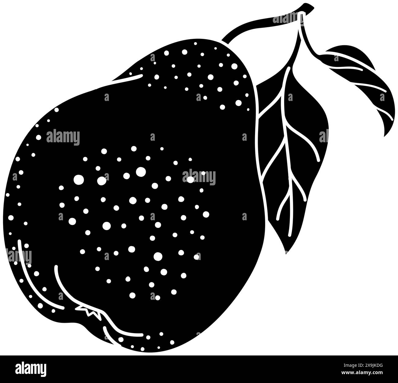 Pear silhouette icon. Minimalistic simple fruit element. Whole pear ...