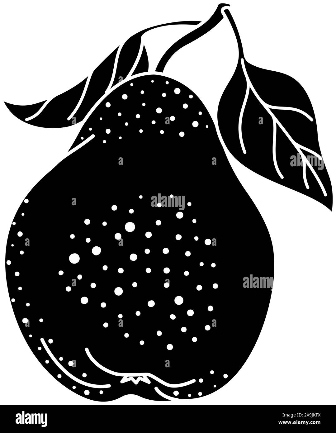 Pear silhouette icon. Minimalistic simple fruit element. Whole pear ...