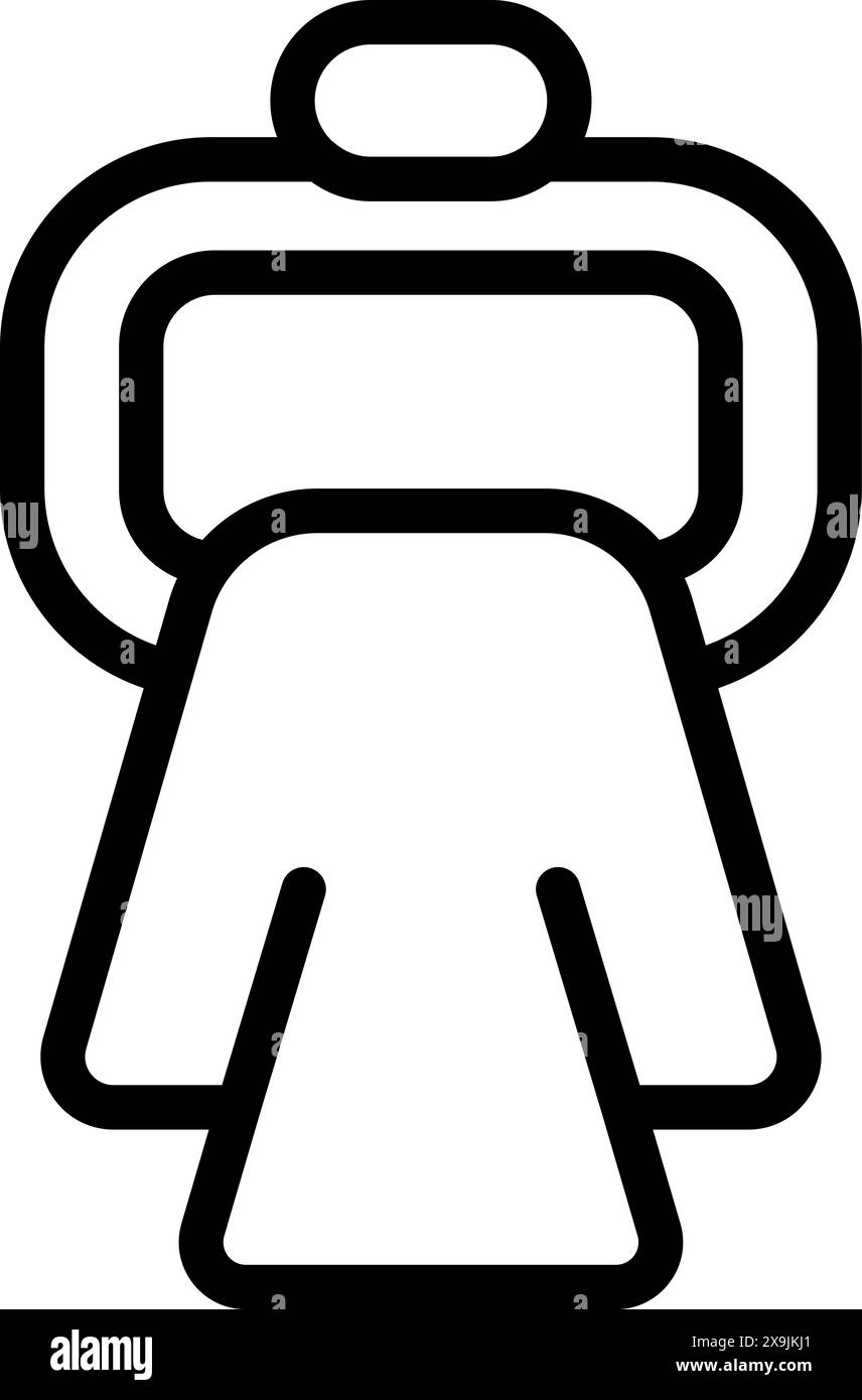 Feminist female icon vector illustration in minimalist line art design ...