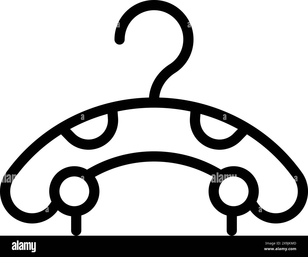 Simple line art vector illustration of a black clothes hanger, suitable ...