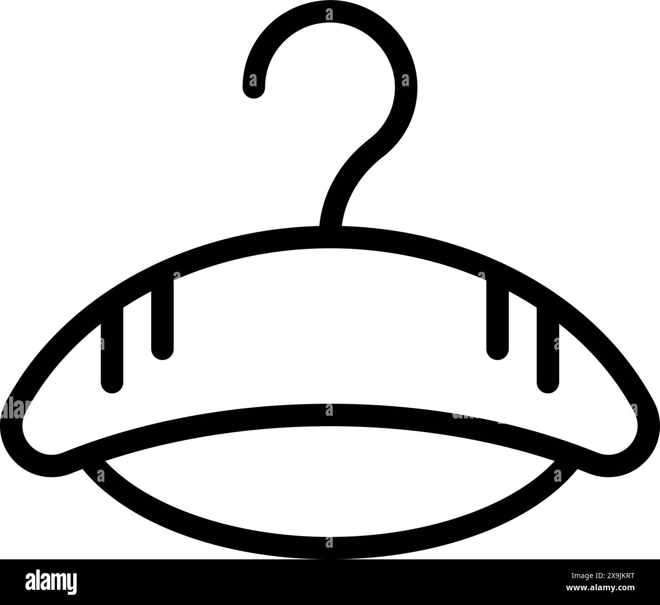Simple line drawing of a clothes hanger, suitable for icons, signs, and ...