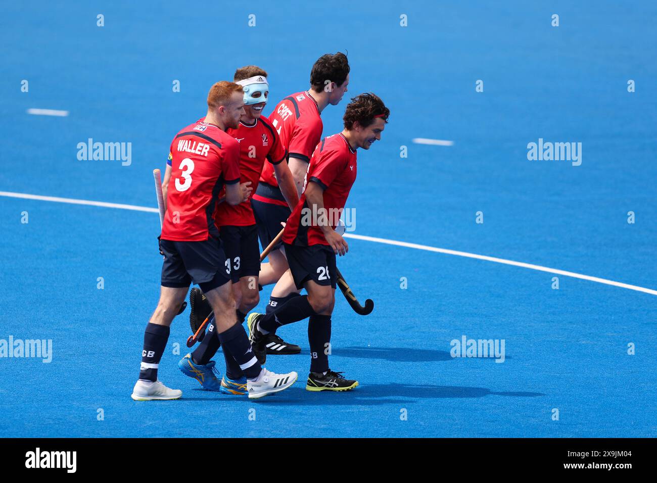 Great Britain's Sam Ward (second left) celebrates scoring their side's ...