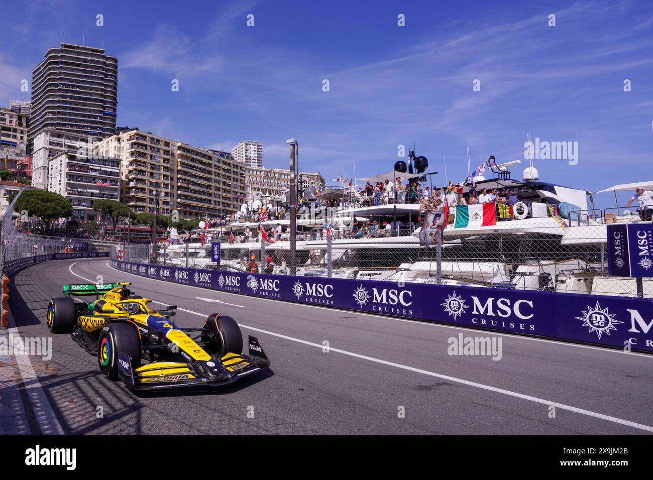 Montecarlo, Monaco. 26 May, 2024. Lando Norris of Uk driving the (4) McLaren F1 Team MCL38 ...