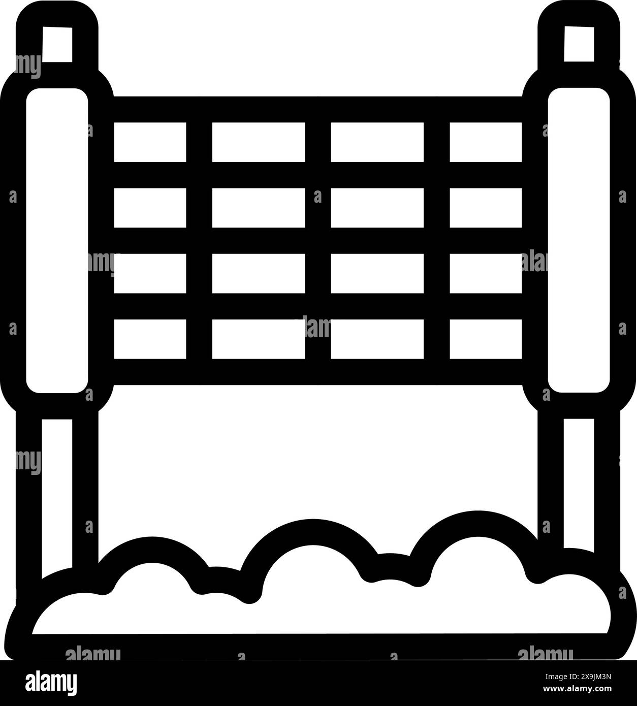 Black outline illustration of a volleyball net, perfect for ...