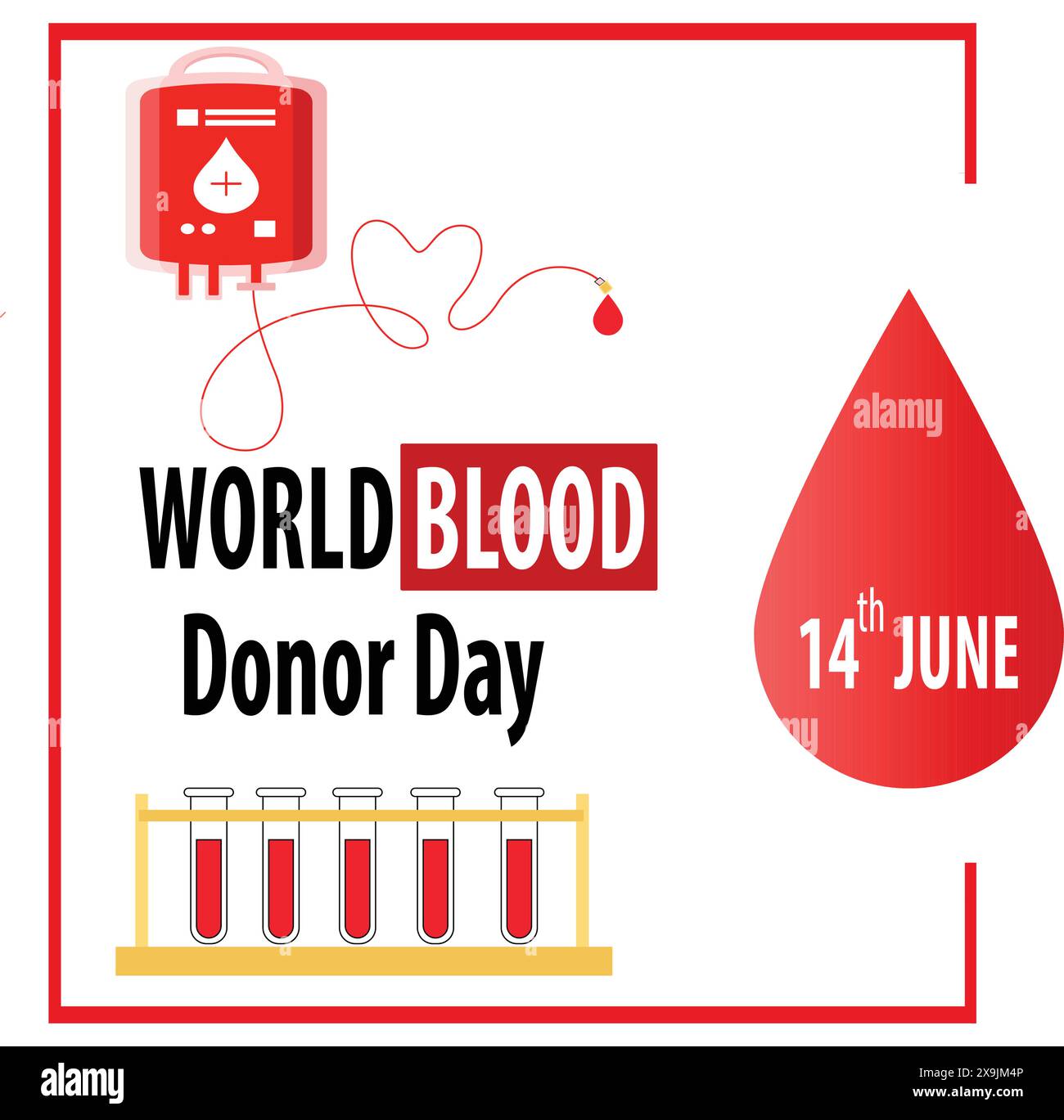 World Blood Donor Day social media post banner design template. Blood ...
