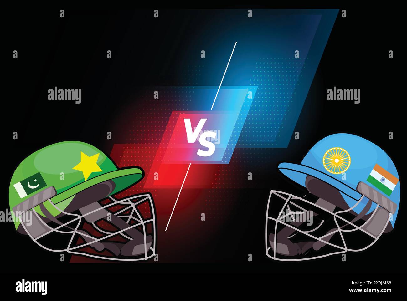 India VS Pakistan, Cricket Match concept with creative illustration of ...