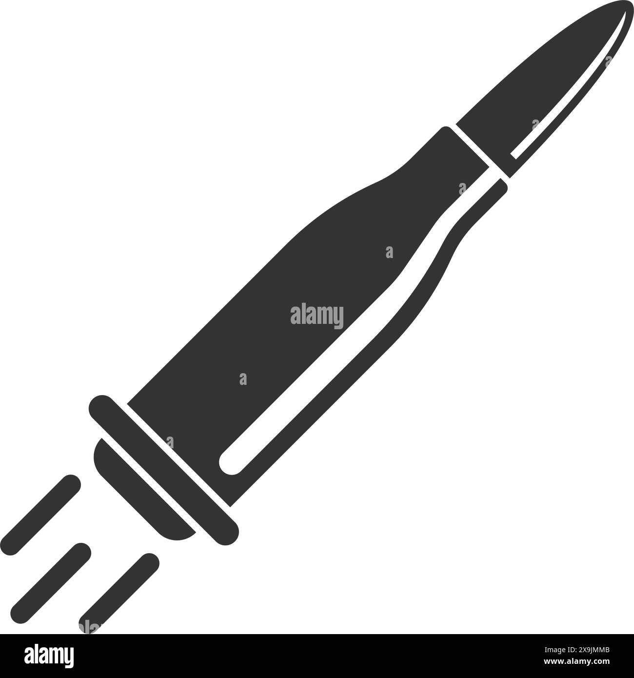 Cartridges icon in flat style. Bullet ammunition symbol vector ...