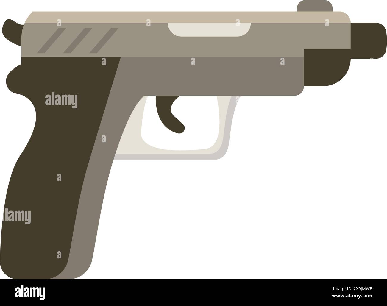 Pistol gun icon in flat style. Firearm symbol vector illustration on ...