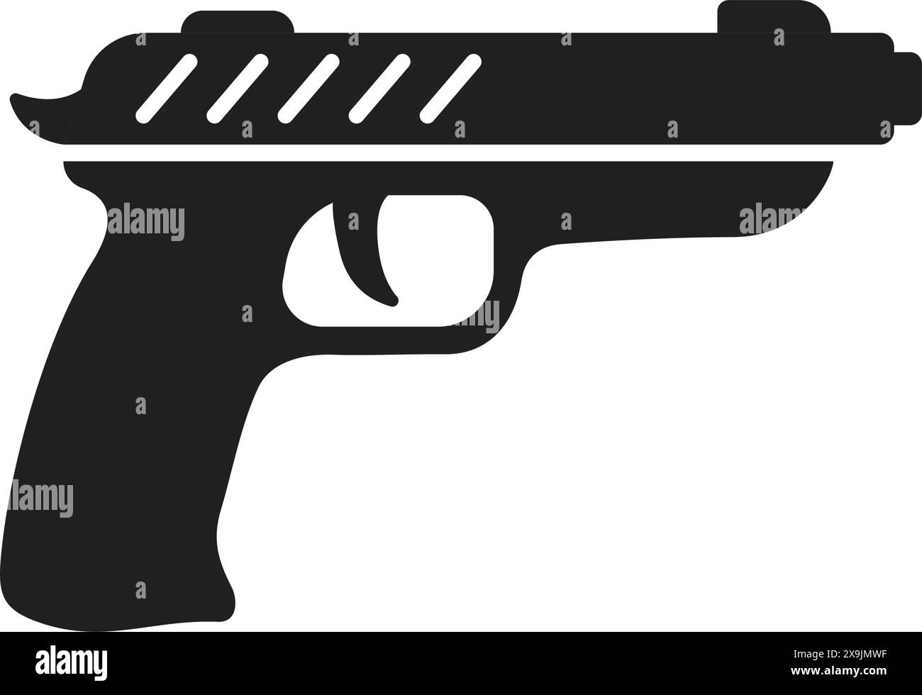 Pistol gun icon in flat style. Firearm symbol vector illustration on ...