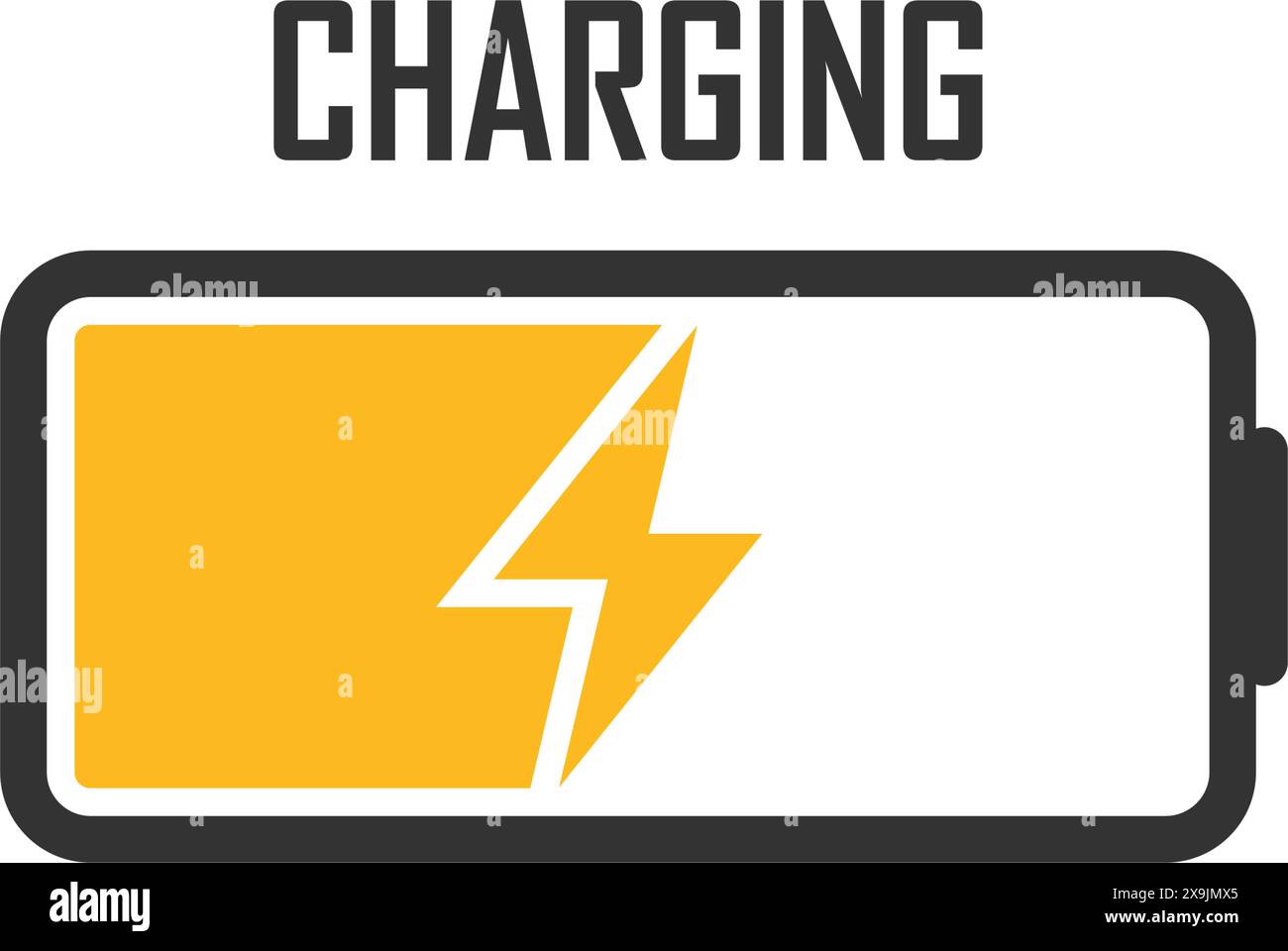 Low battery icon in flat style. Battery charging process vector ...