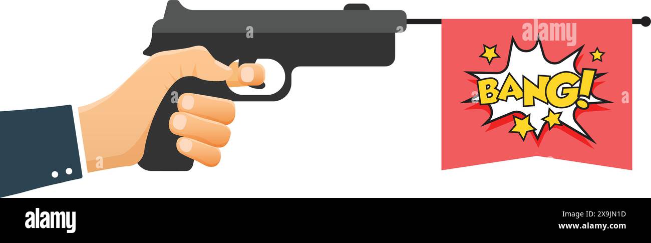 Pistol gun bang text hi-res stock photography and images - Alamy