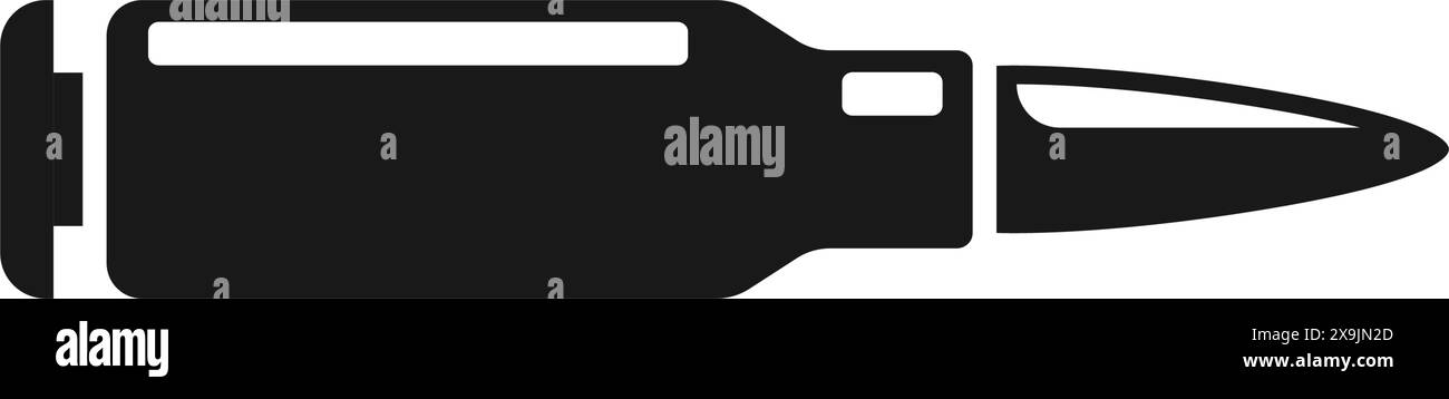 Cartridges icon in flat style. Bullet ammunition symbol vector ...