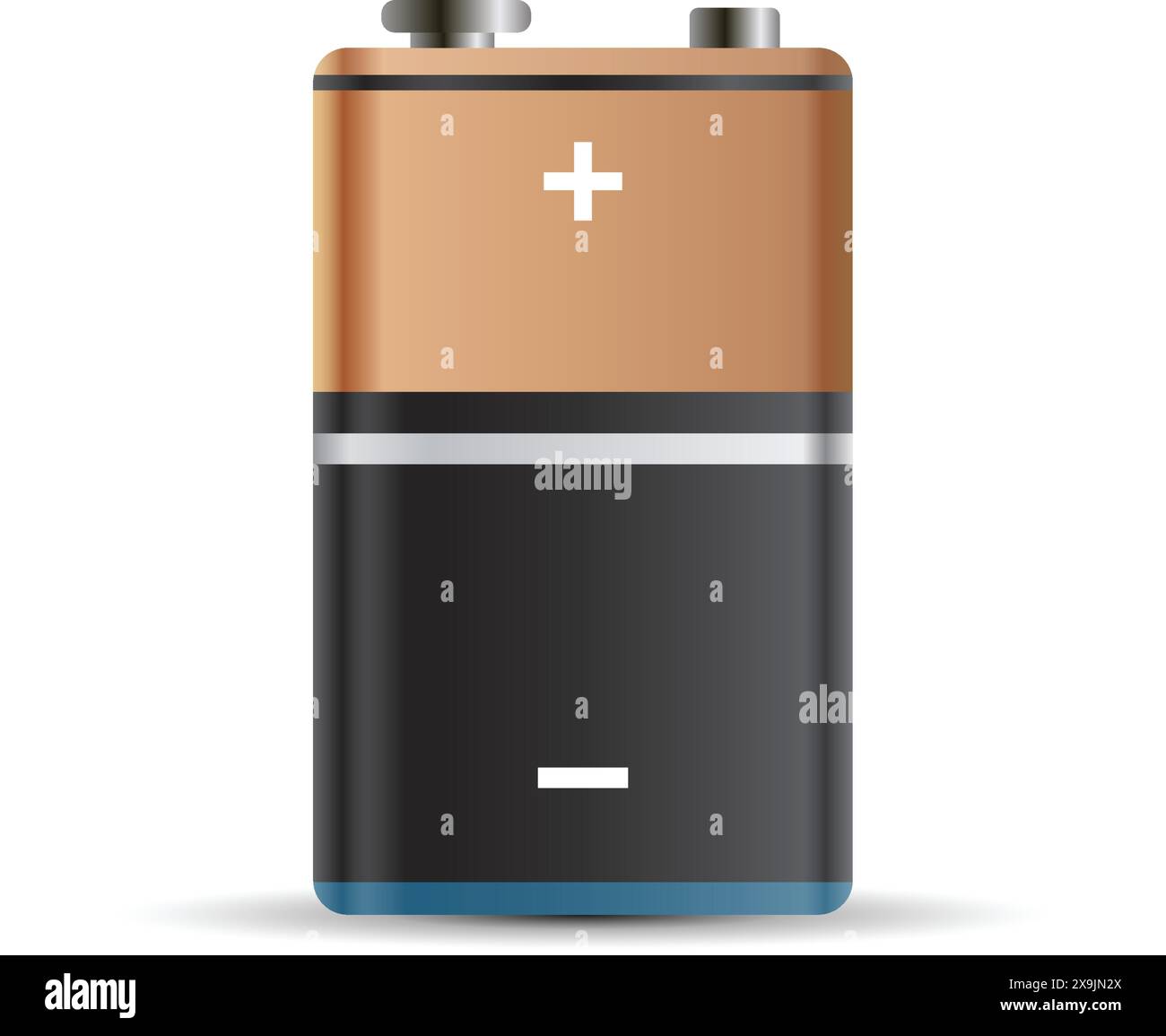 Realistic alkaline battery icon in flat style. Diffrent size ...