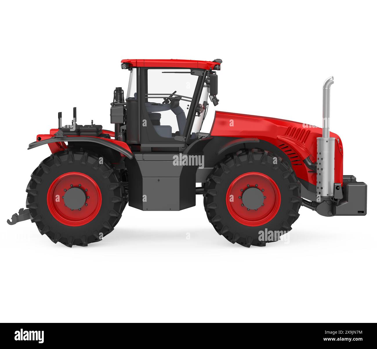 Red Tractor Isolated Stock Photo - Alamy