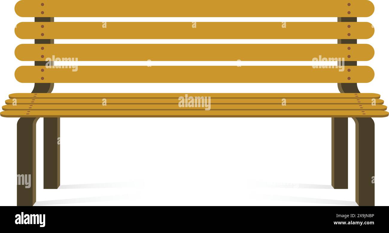 Bench icon in flat style. Comfortable rest vector illustration on ...