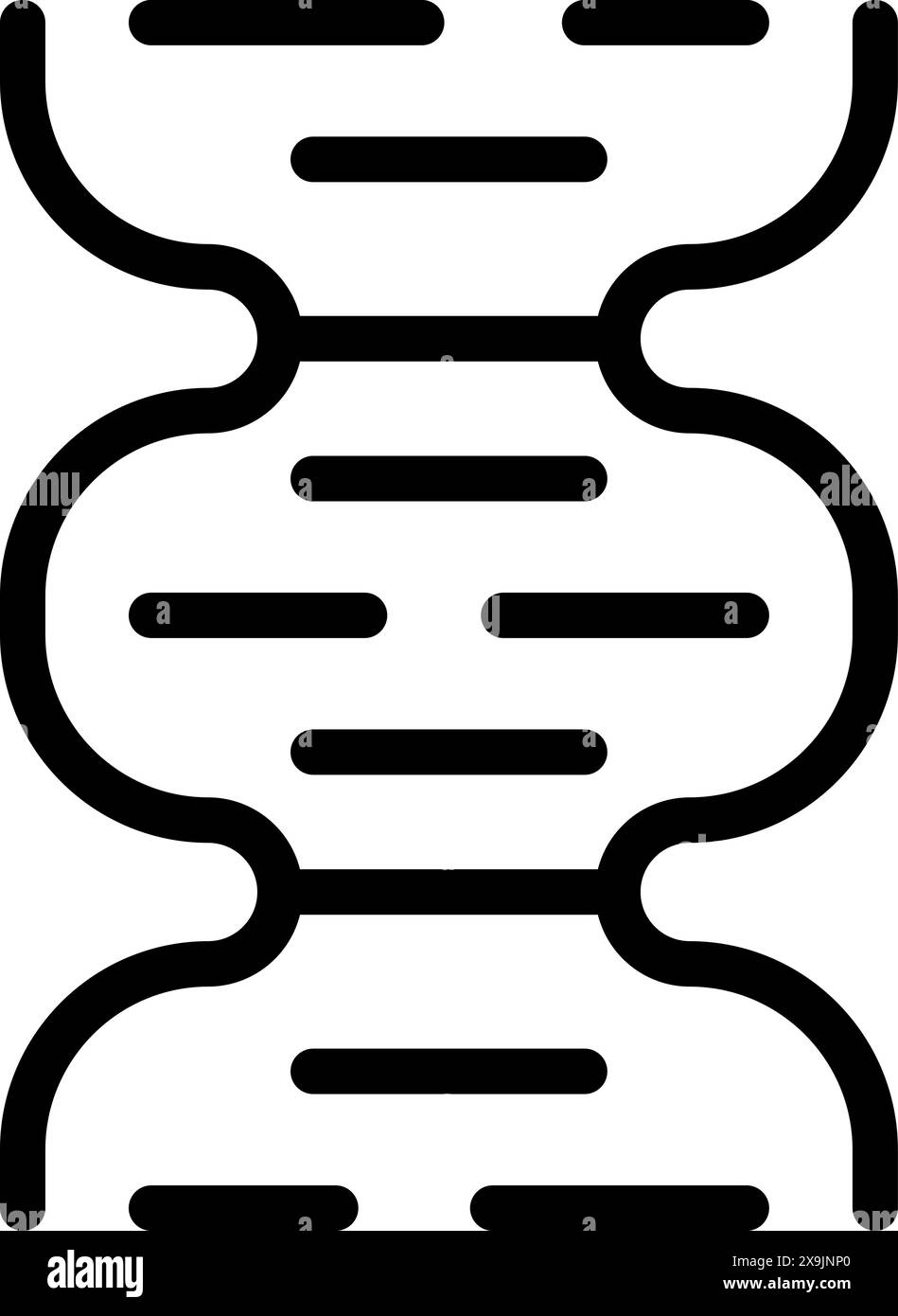 Simplified linear dna icon illustration on a white background Stock ... Simplified linear dna icon illustration on a white background Stock ...