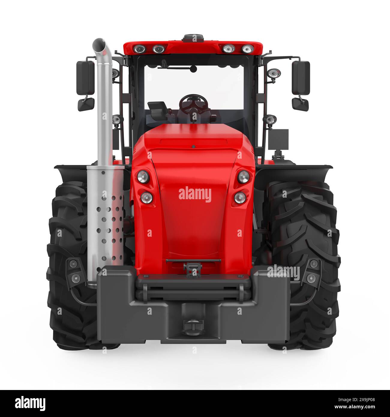 Red Tractor Isolated Stock Photo - Alamy