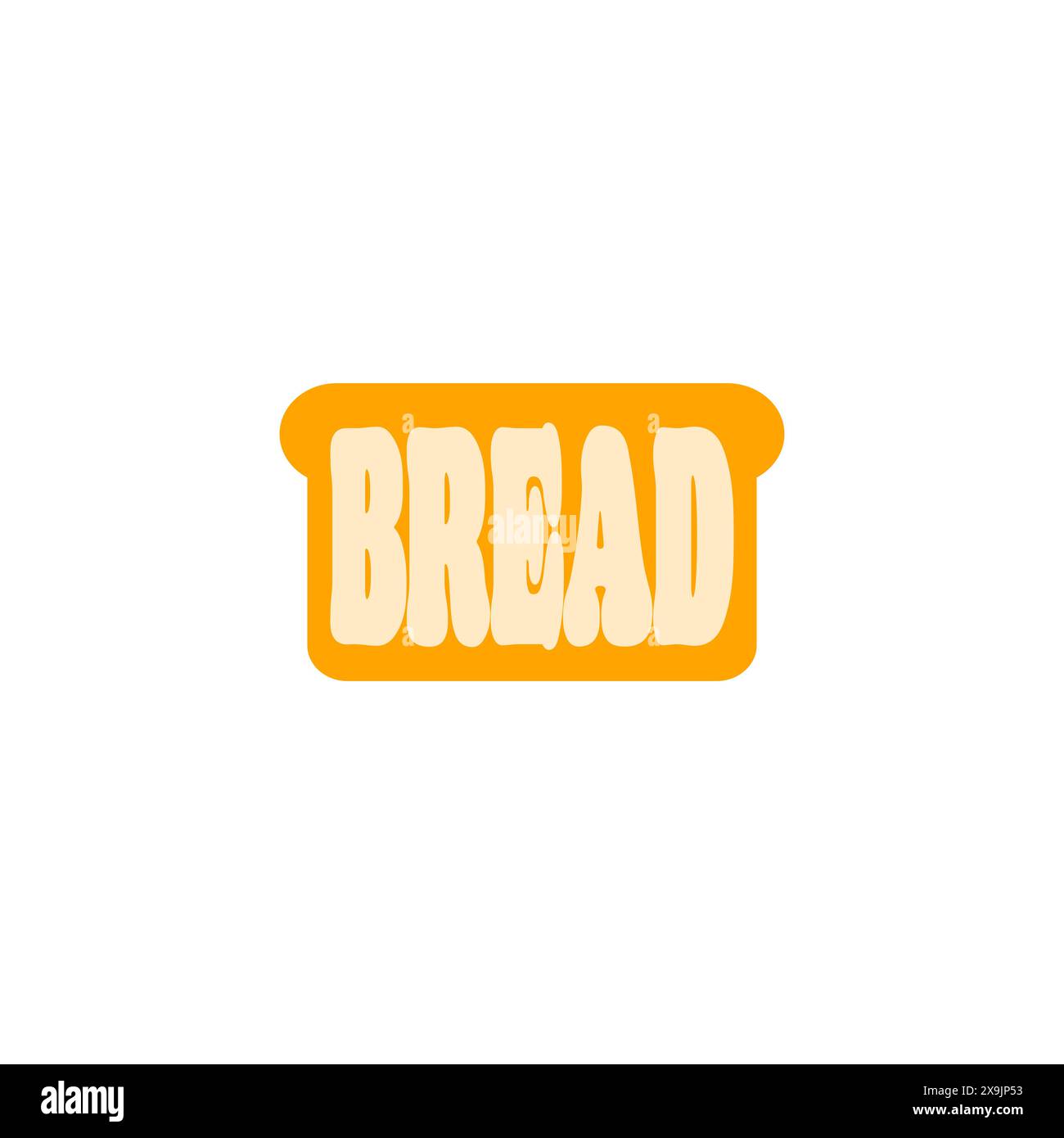 Bread Icon Stylized retro groovy Style Logo isolated on White ...