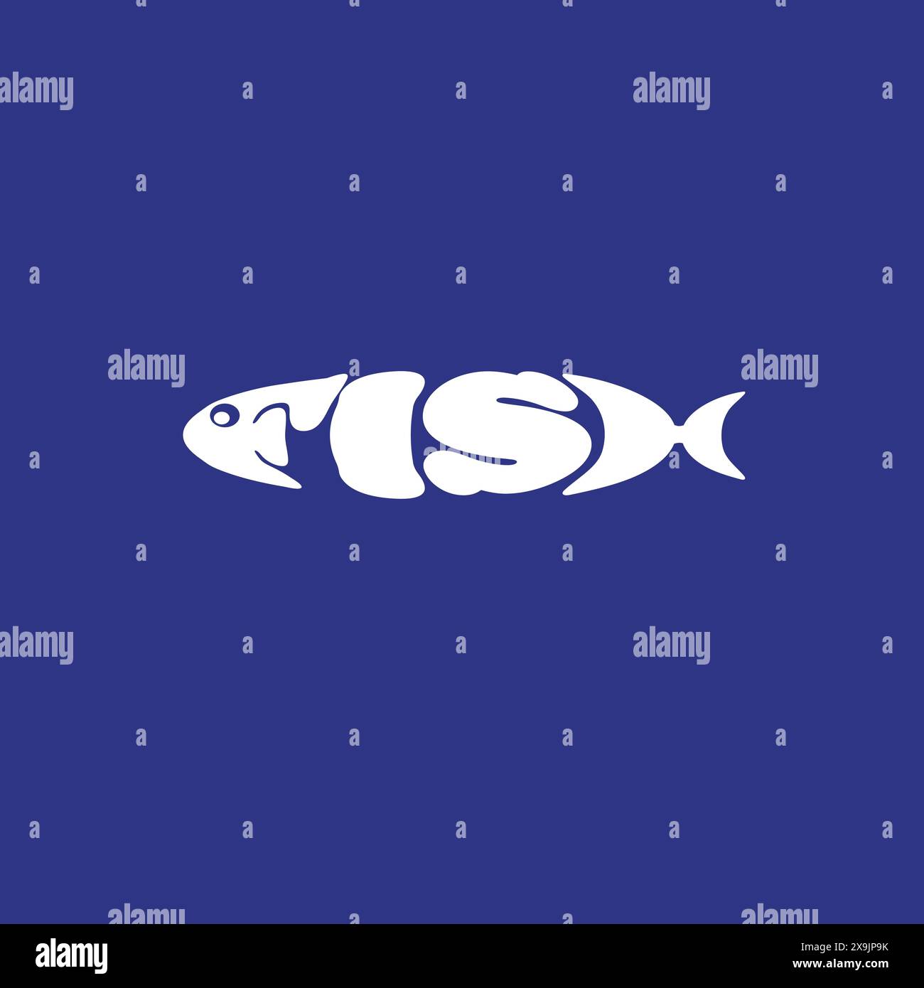 Fish Icon Stylized retro groovy Style Logo isolated Stock Vector Image ...