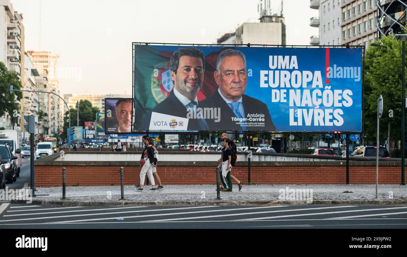 Lisbon, Portugal - May 31, 2024: A Large Political Billboard in Avenida ...