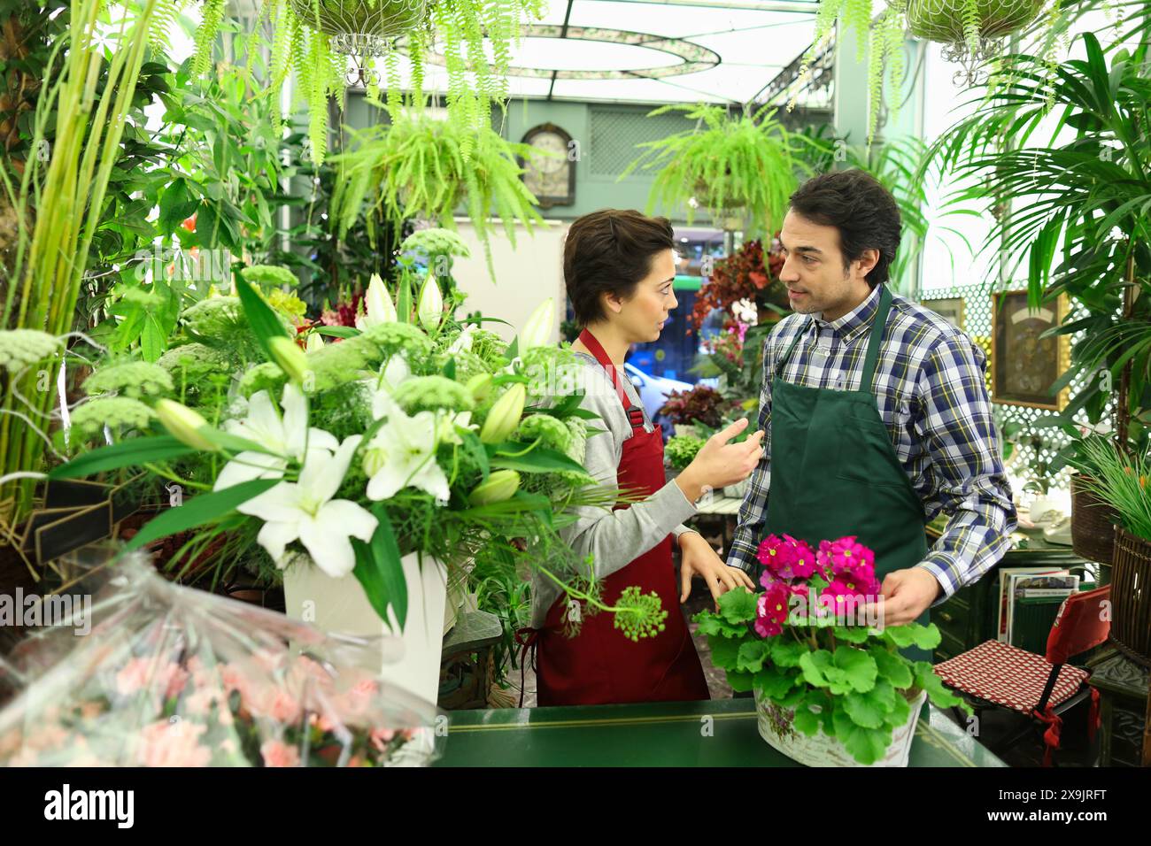 Mature female florists working hi-res stock photography and images - Alamy