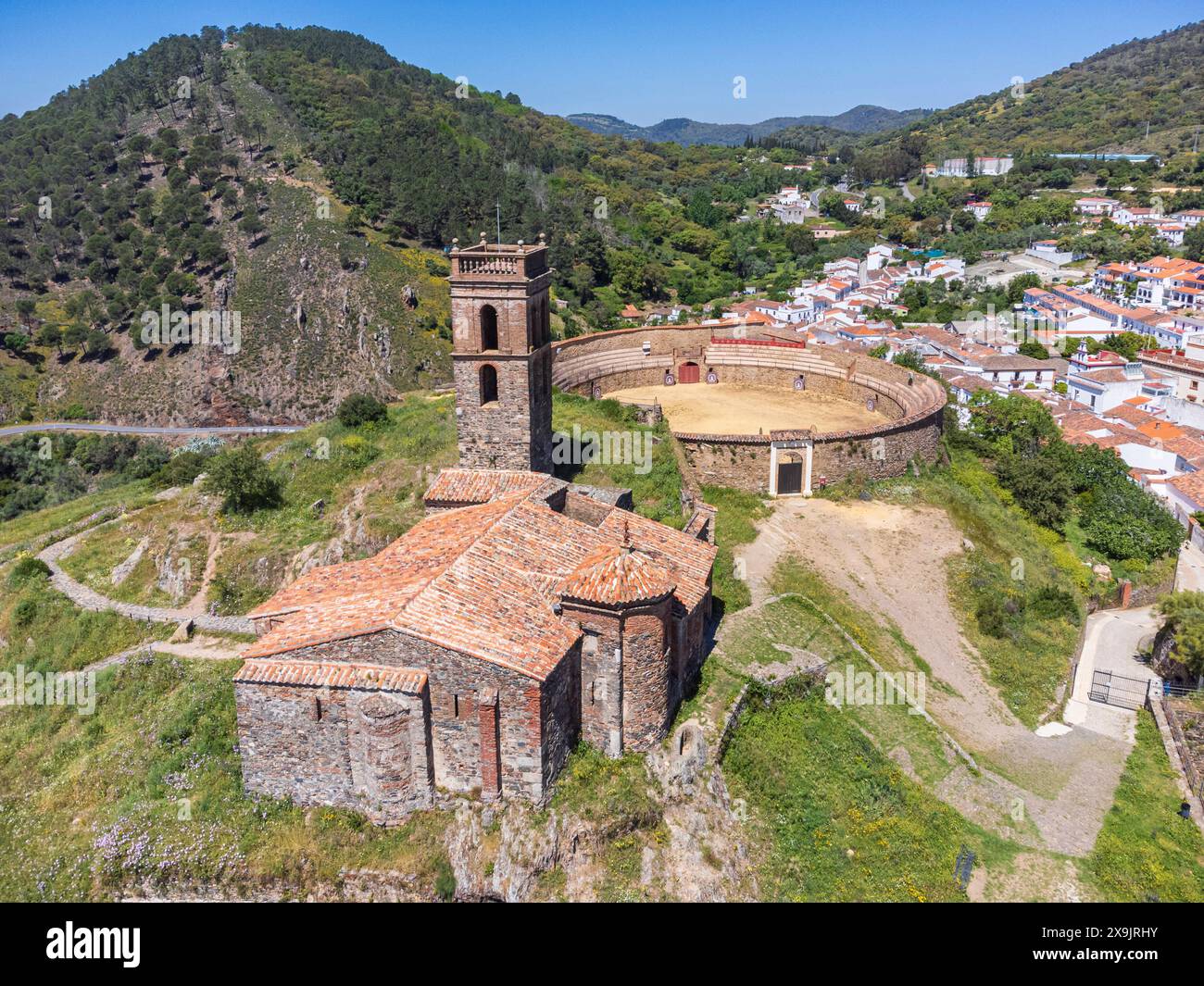 Almonaster castle-mosque and bullring , on the remains of a 6th century ...
