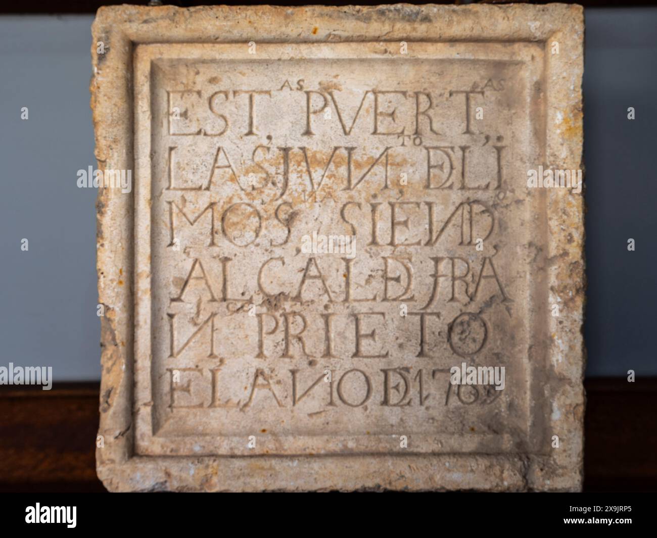 plaque commemorating the inauguration of the parish of Gilena, 18th ...