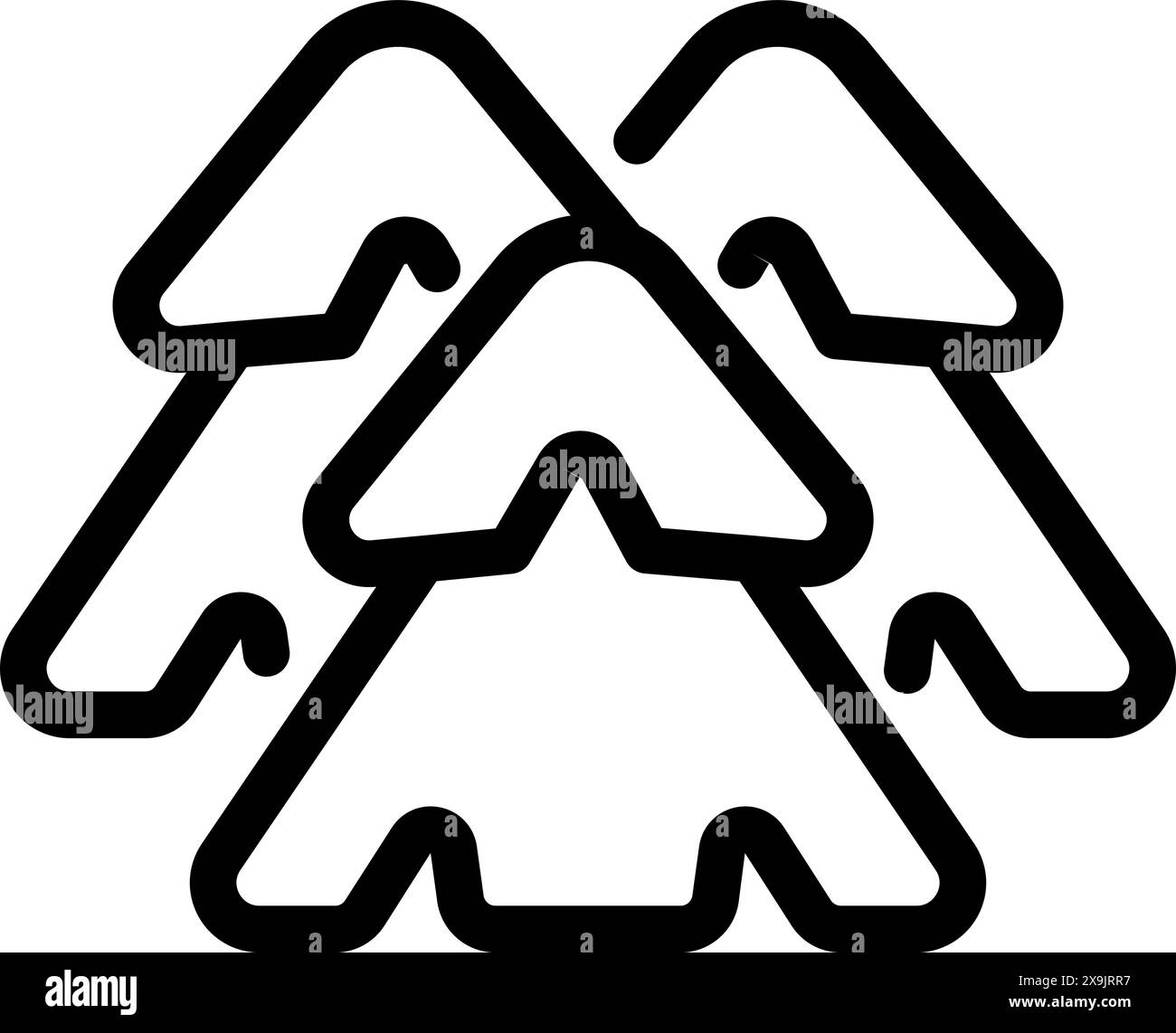 Simple linear icon featuring three arrowheads pointing upwards in a ...