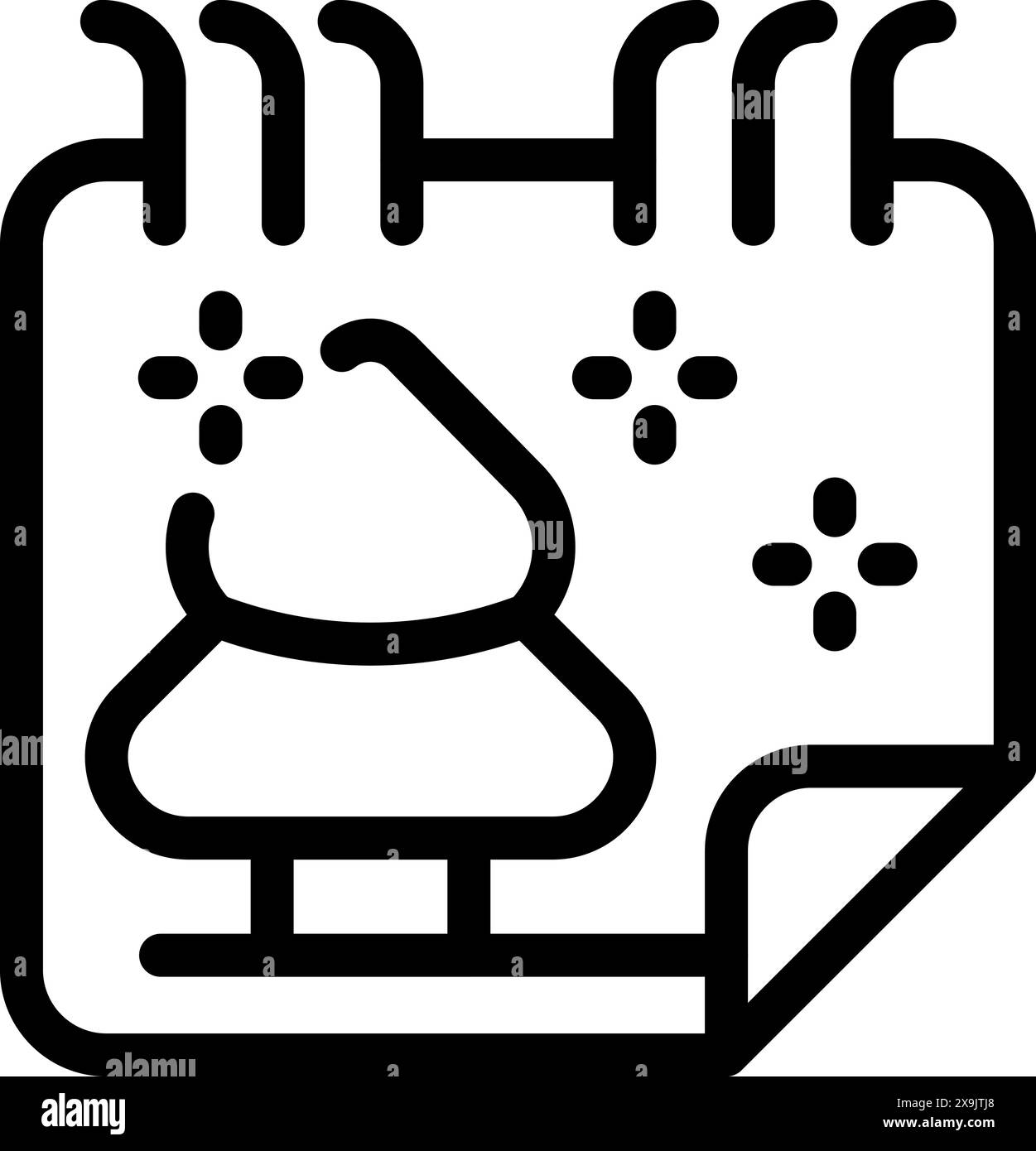 Black and white digital icon for organizing cleaning tasks Stock Vector ...