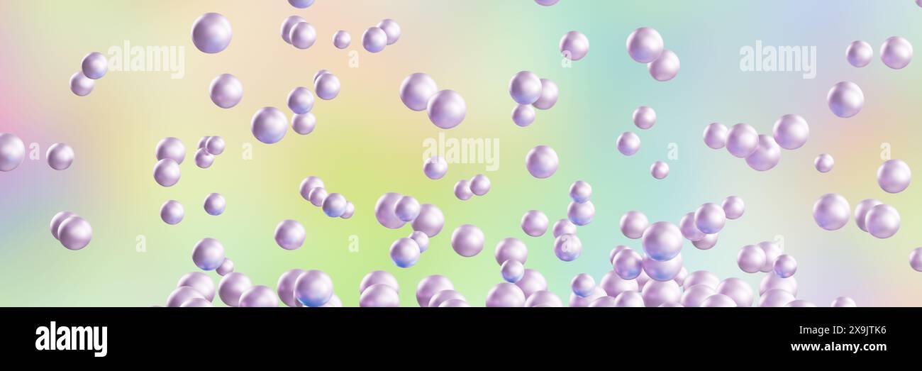 Colorful background with floating purple bubbles. 3d rendering Stock ...