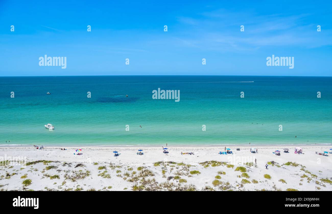 Gasparilla Island State Park beach on the Gulf of Mexico from the top ...