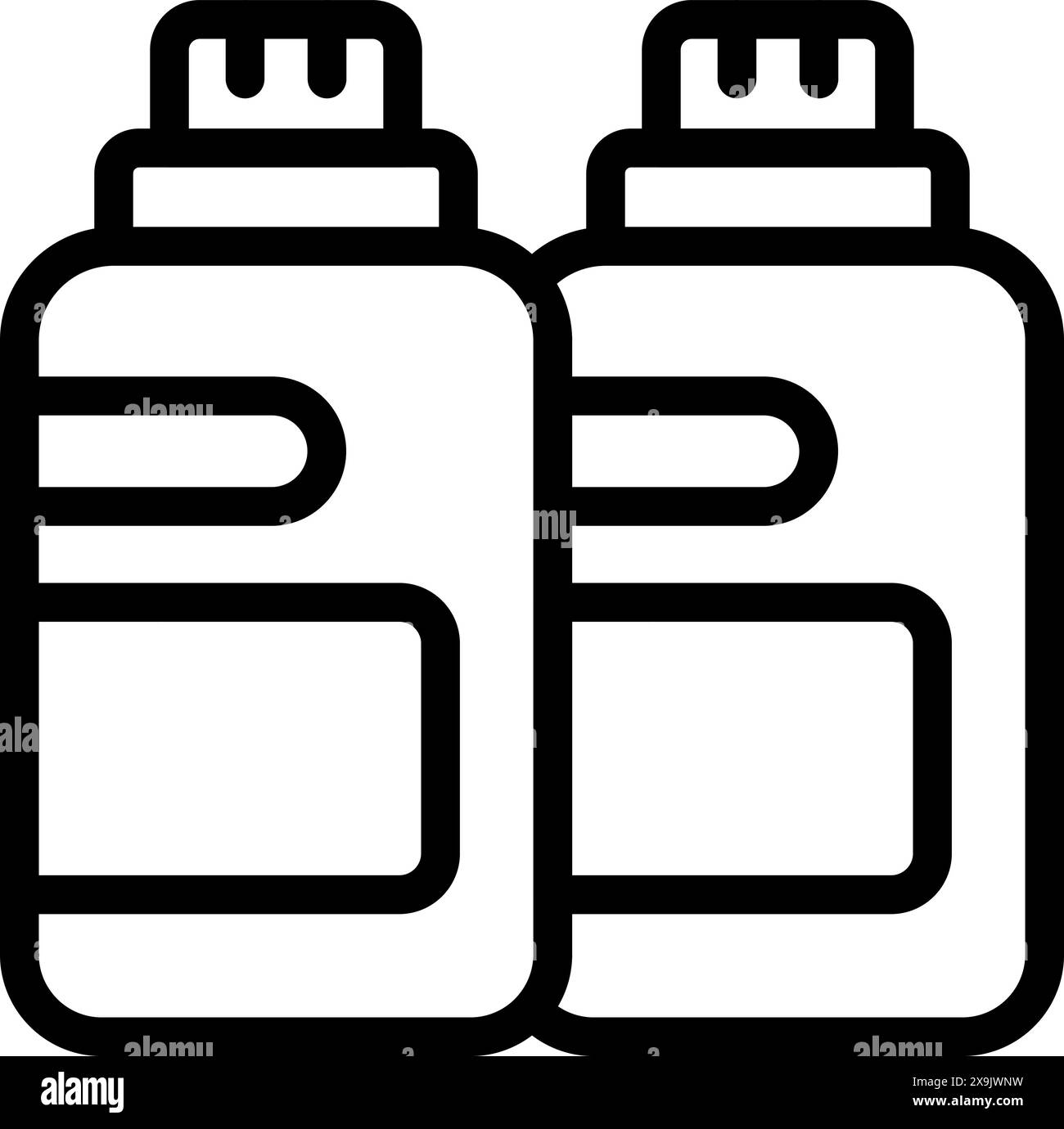 Black and white vector icon of two condiment squeeze bottles, ideal for ...