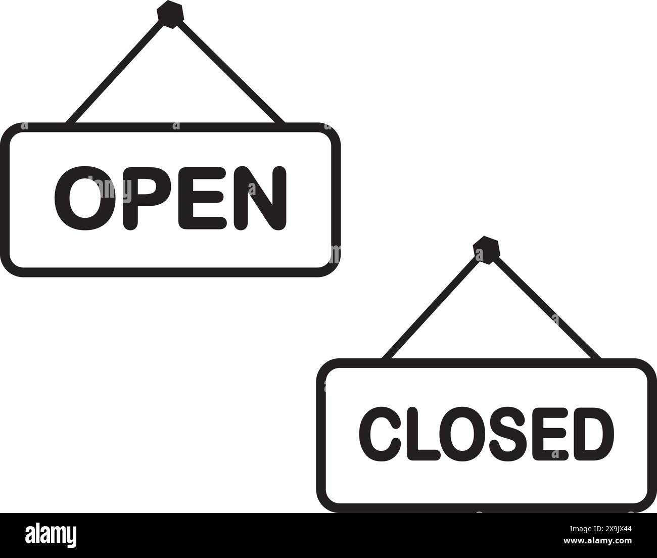 Open and close hanging board symbol. Simple design open and close icon Stock Vector Image & Art ...