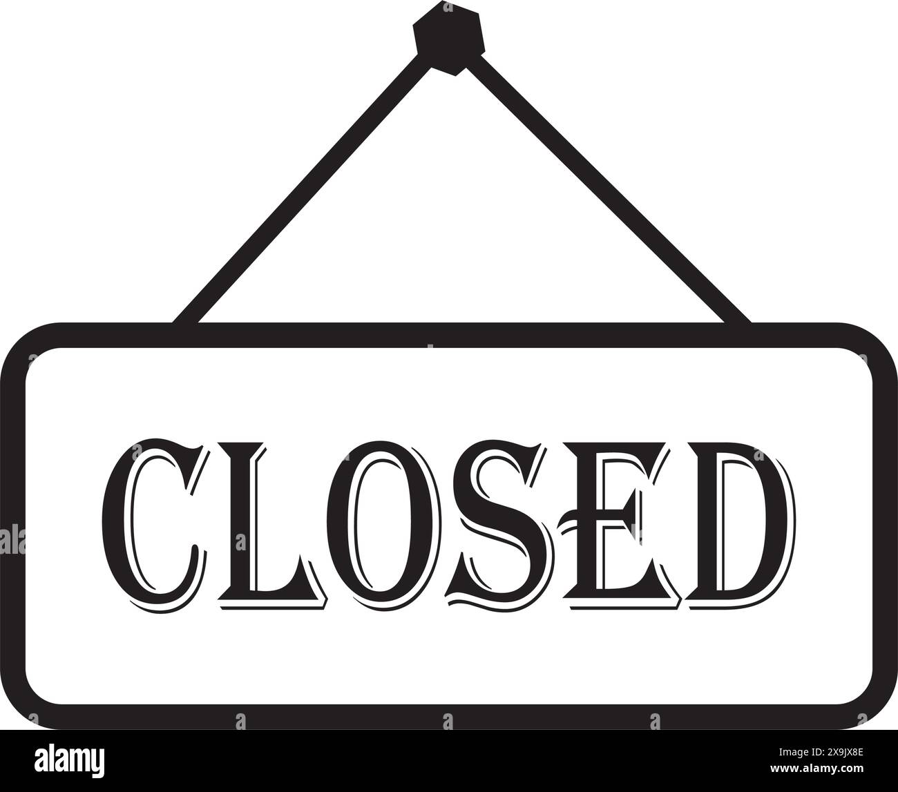 Open and close hanging board symbol. Simple design open and close icon ...