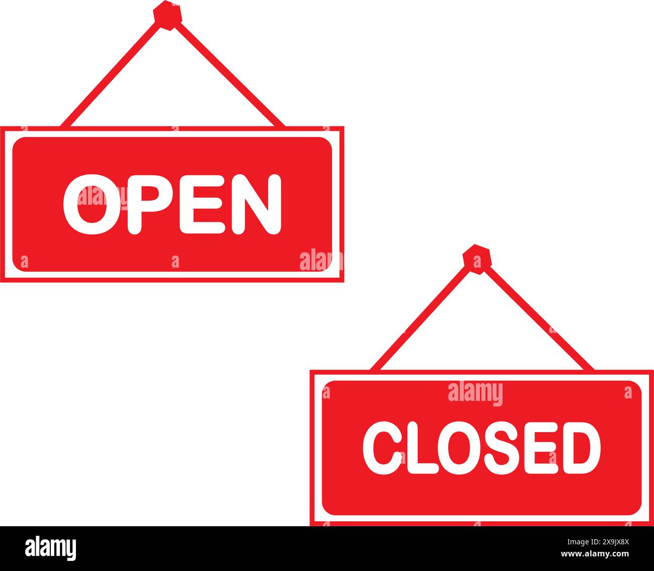 Open and close hanging board symbol. Simple design open and close icon ...