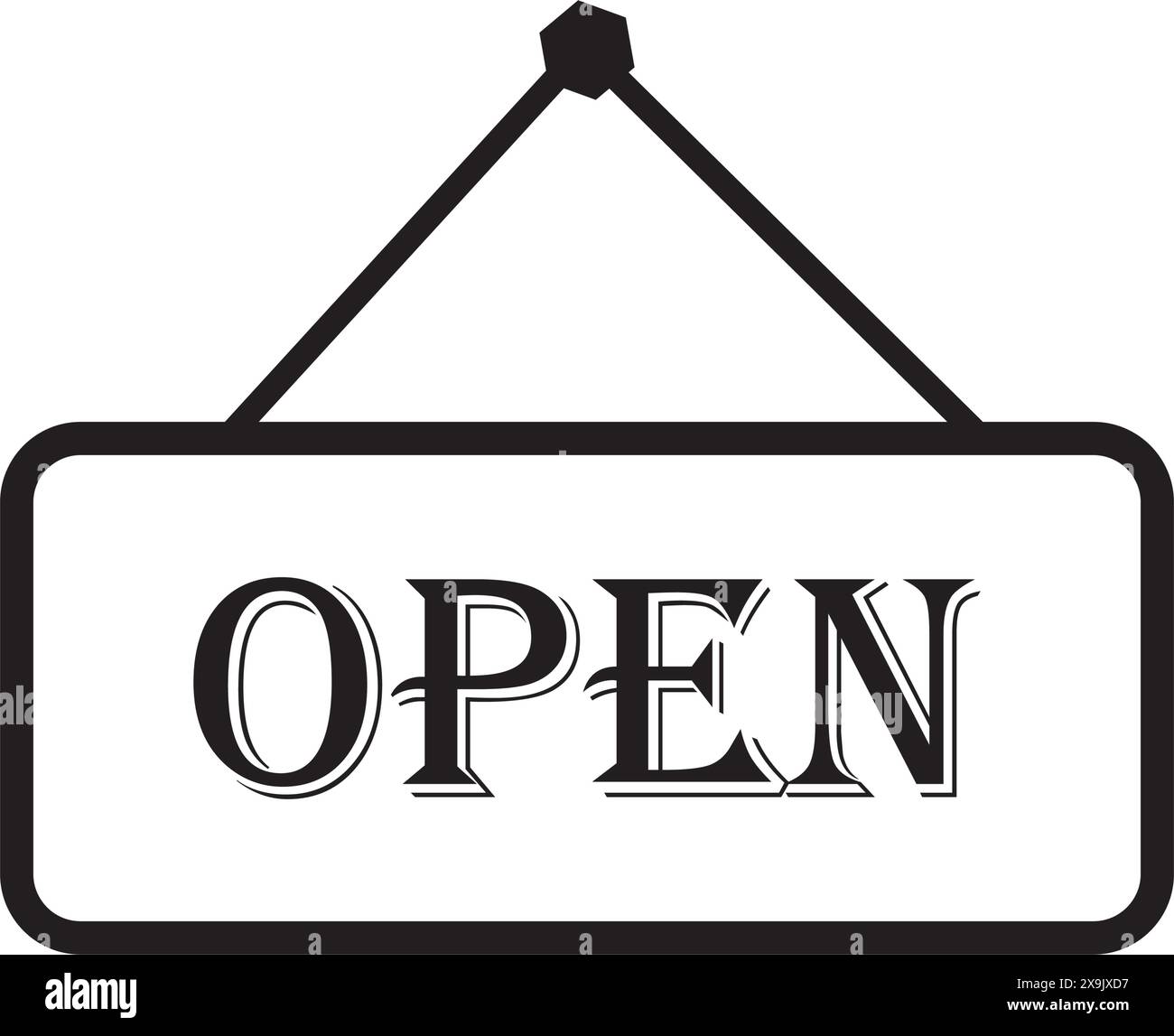 Open and close hanging board symbol. Simple design open and close icon ...
