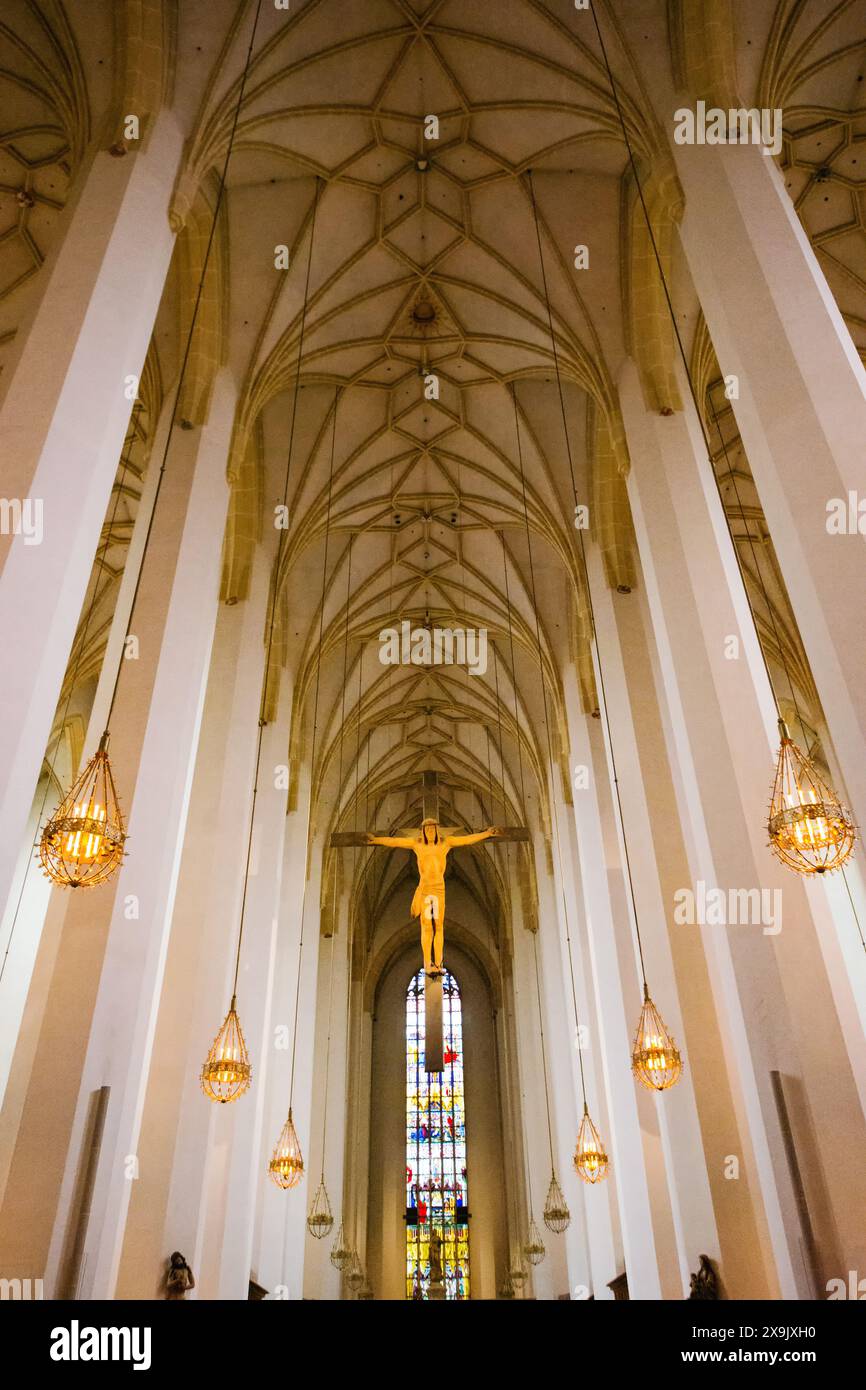 Interior of the Frauenkirche, the Cathedral of Our Lady, Gothic church ...