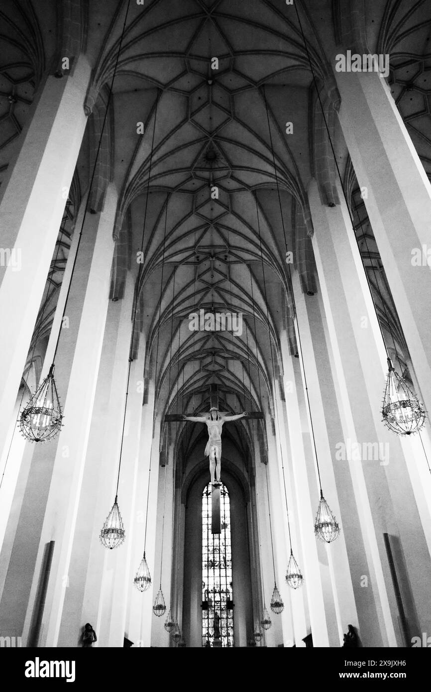 Interior of the Frauenkirche, the Cathedral of Our Lady, Gothic church ...