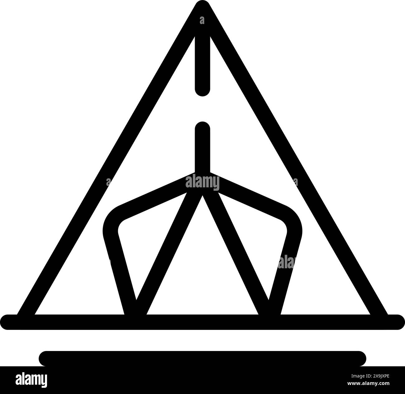 Simple line drawing of a pyramid, ideal for logos and geometric designs ...