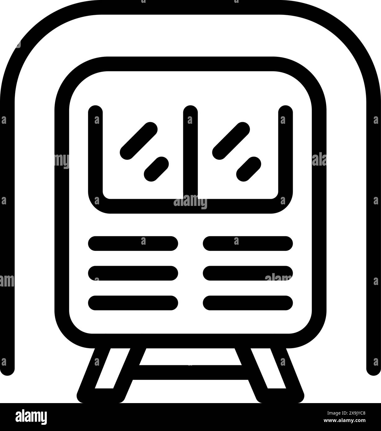 Simplified line icon of a train timetable display, perfect for ...