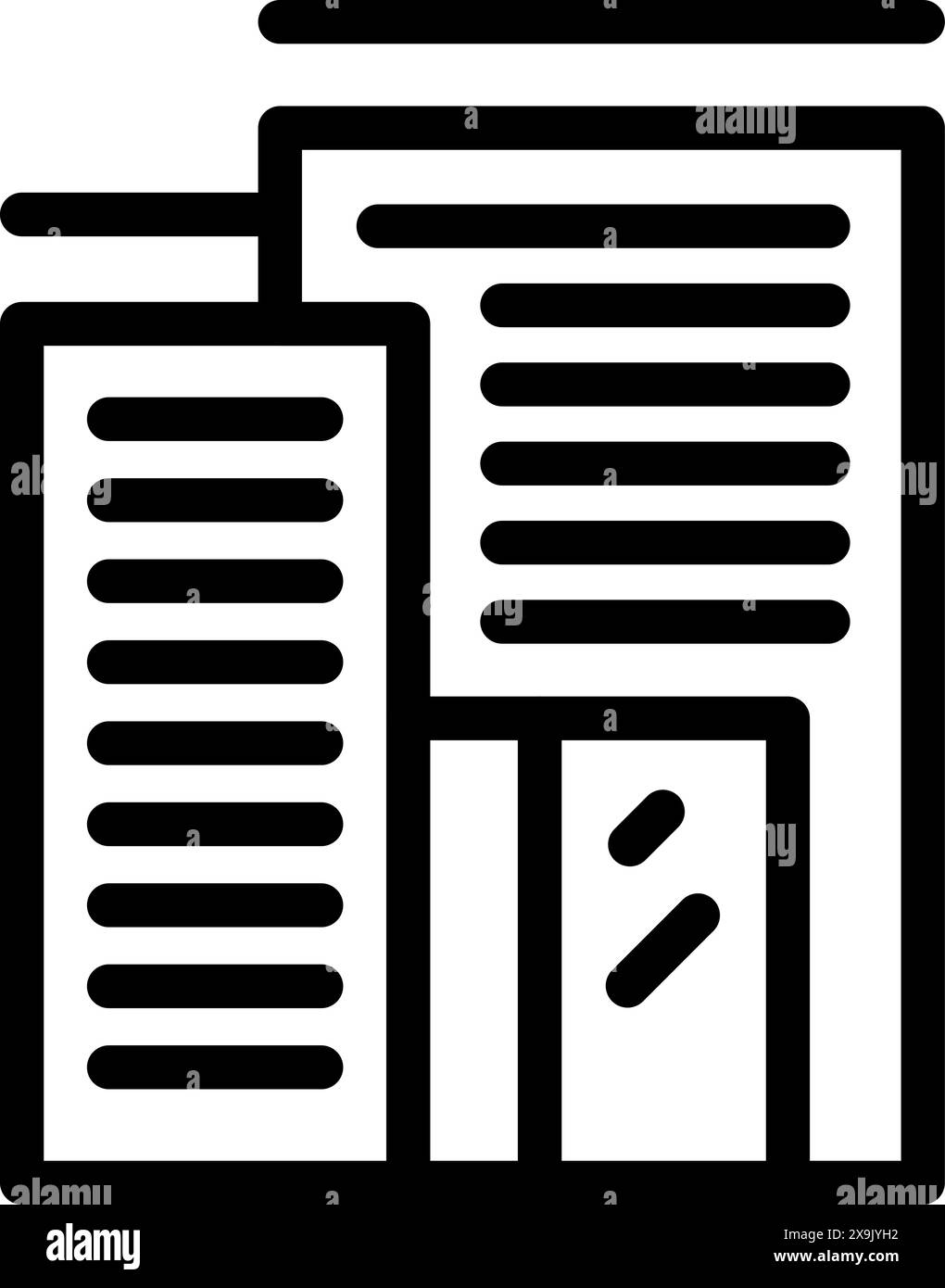 Minimalist modern cityscape line icon with scalable vector illustration ...